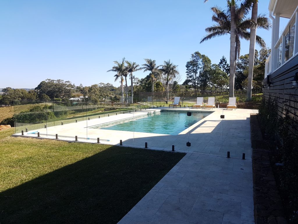 Matt Black Spigots Frameless Glass Pool Fencing In Coopers Shoot - Pool ...